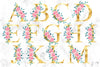 Gold foil flower alphabet clipart Floral monogram letters floral ...