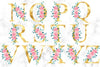 Gold foil flower alphabet clipart Floral monogram letters floral ...