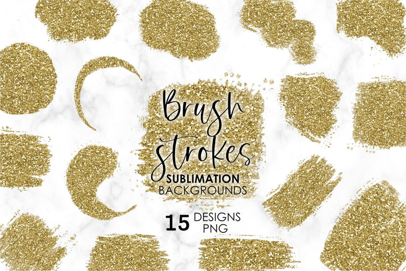 Gold Glitter Brush Stroke Background Sublimation Bundle Png brush ...