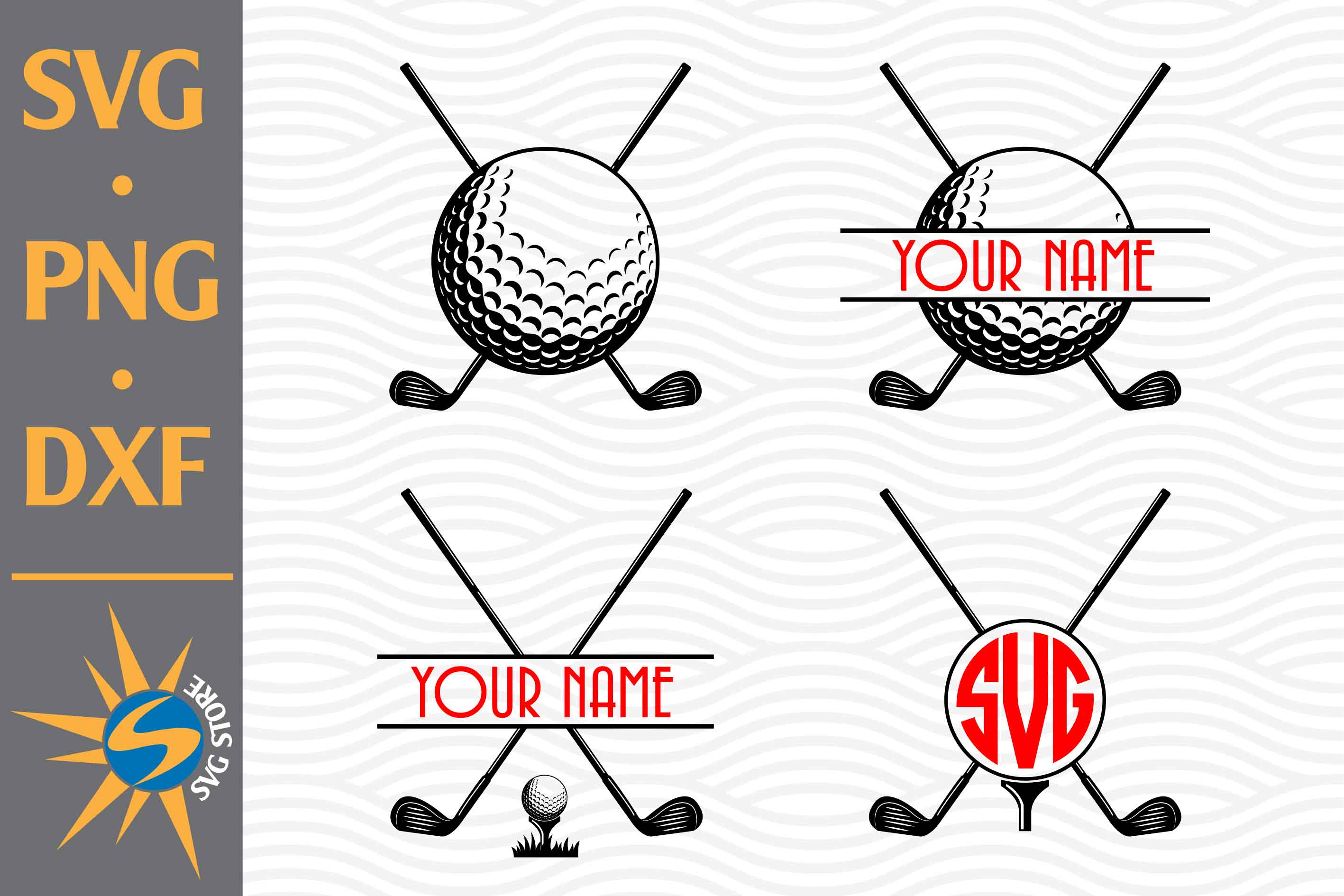 Golf Monogram SVG, PNG, DXF Digital Files Include - So Fontsy