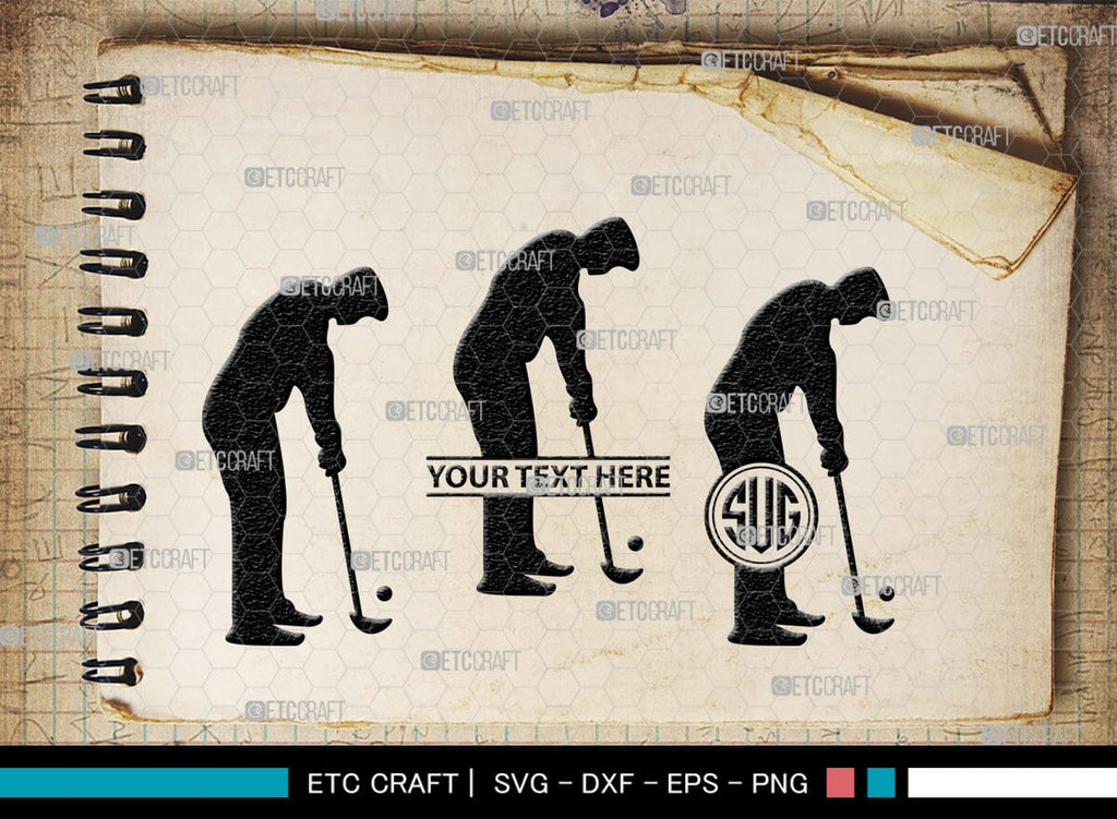 Golf Player Monogram, Golf Player Silhouette, Golf Svg, Golfer Svg ...