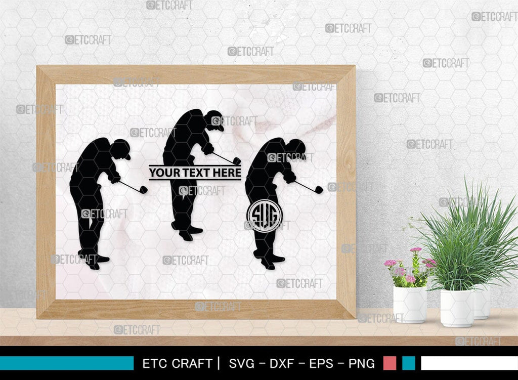 Golf Player Monogram, Golf Player Silhouette, Golf Svg, Golfer Svg ...