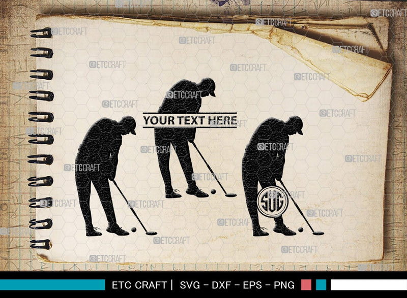 Golf Player Monogram, Golf Player Silhouette, Golf Svg, Golfer Svg ...