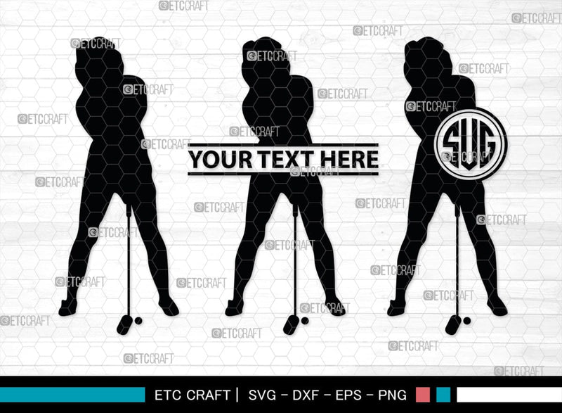 Golf Player Monogram, Golf Player Silhouette, Golf Svg, Golfer Svg ...