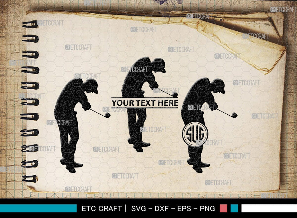 Golf Player Monogram, Golf Player Silhouette, Golf Svg, Golfer Svg ...