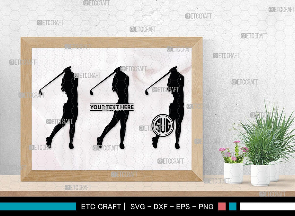 Golf Player Monogram, Golf Player Silhouette, Golf Svg, Golfer Svg ...