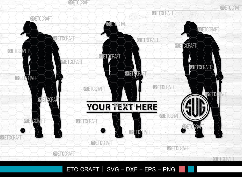 Golf Player Monogram, Golf Player Silhouette, Golf Svg, Golfer Svg ...