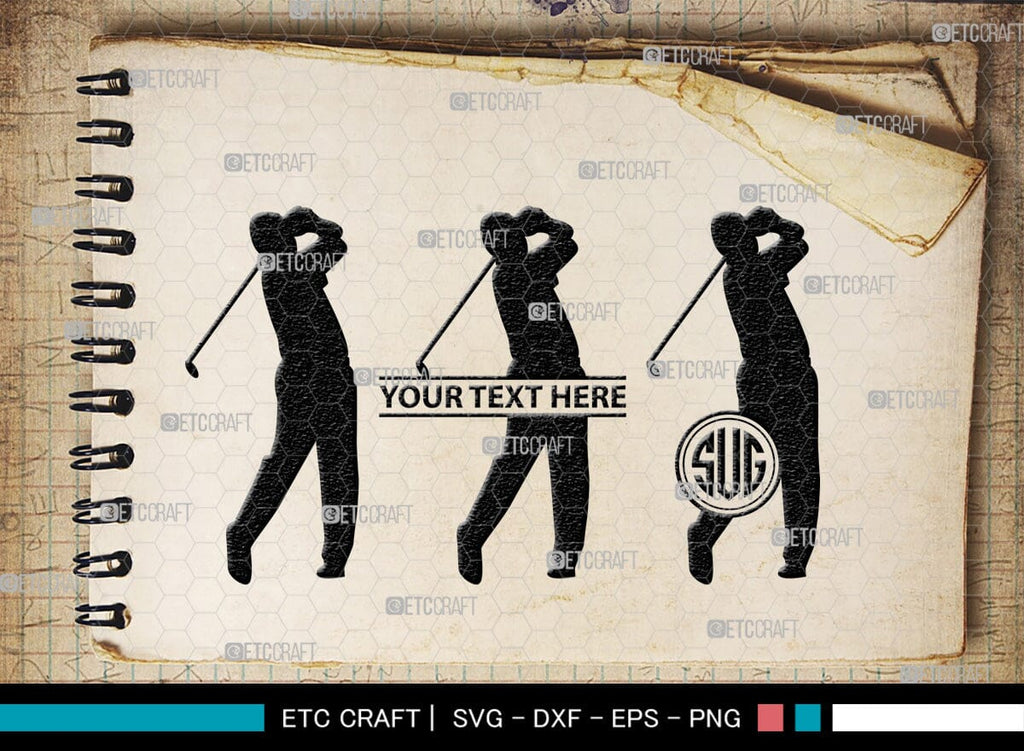 Golf Player Monogram, Golf Player Silhouette, Golf Svg, Golfer Svg ...