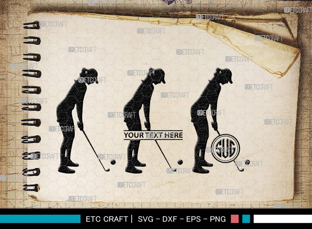 Golf Player Monogram, Golf Player Silhouette, Golf Svg, Golfer Svg ...