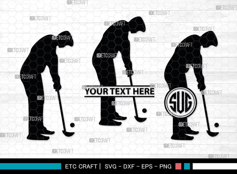 Golf Player Monogram, Golf Player Silhouette, Golf Svg, Golfer Svg ...