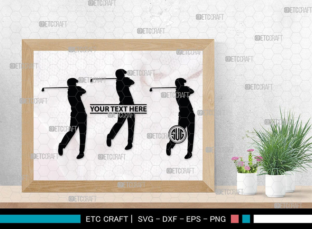 Golf Player Monogram, Golf Player Silhouette, Golf Svg, Golfer Svg ...
