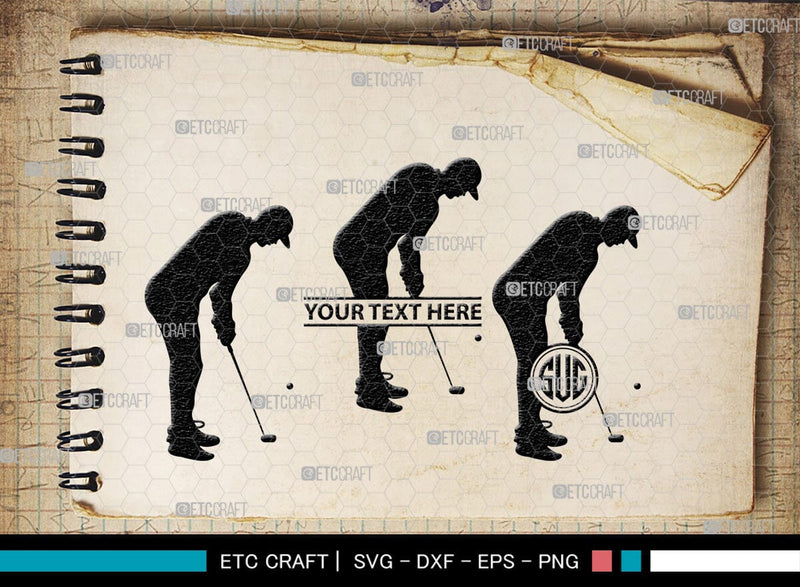 Golf Player Monogram, Golf Player Silhouette, Golf Svg, Golfer Svg ...