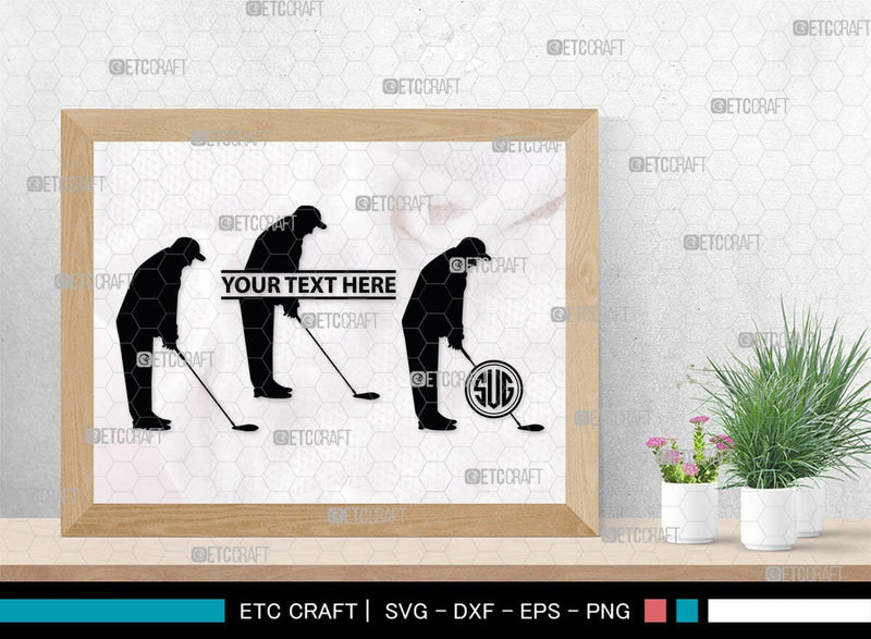 Golf Player Monogram, Golf Player Silhouette, Golf Svg, Golfer Svg ...