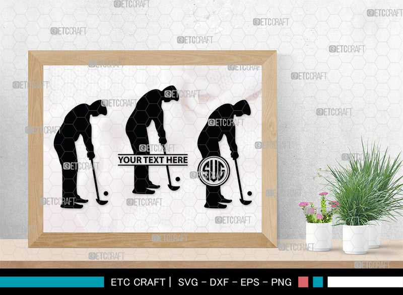 Golf Player Monogram, Golf Player Silhouette, Golf Svg, Golfer Svg ...