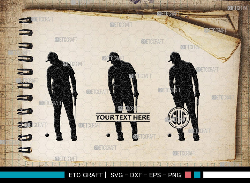 Golf Player Monogram, Golf Player Silhouette, Golf Svg, Golfer Svg ...