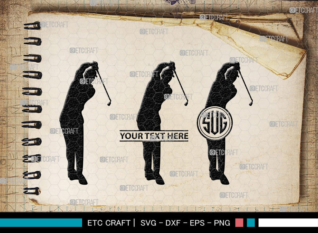 Golf Player Monogram, Golf Player Silhouette, Golf Svg, Golfer Svg ...