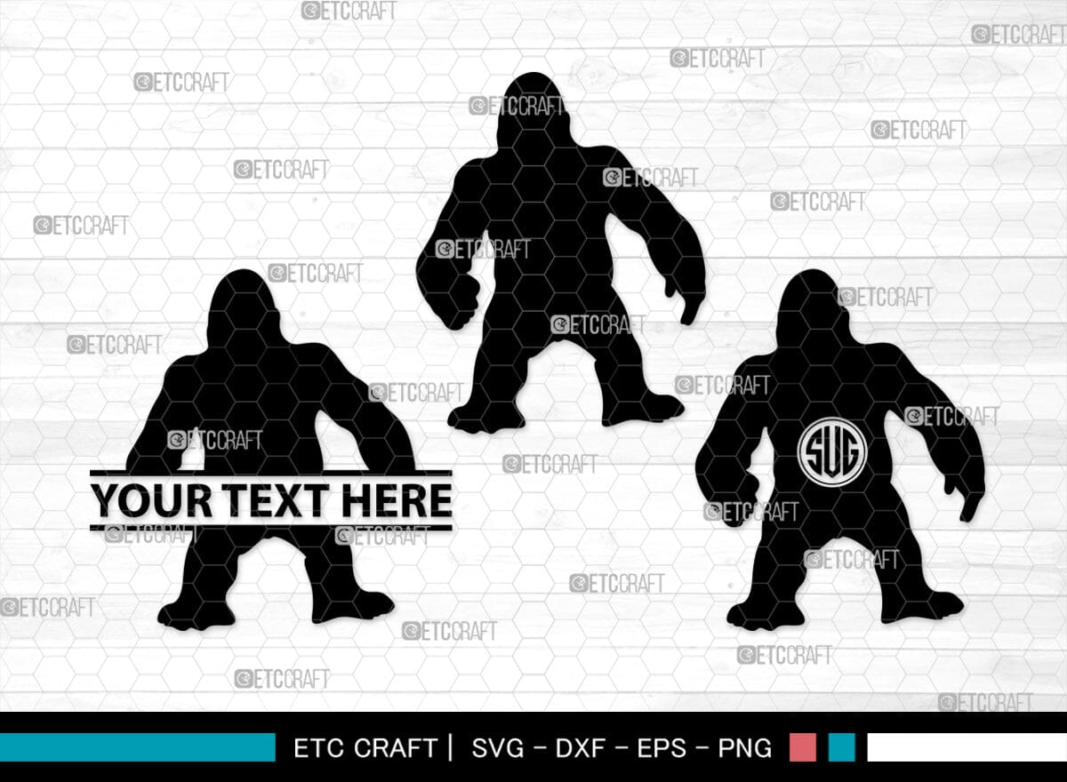 Gorillas Monogram, Gorilla Silhouette, Gorilla SVG, King Kong Gorilla ...