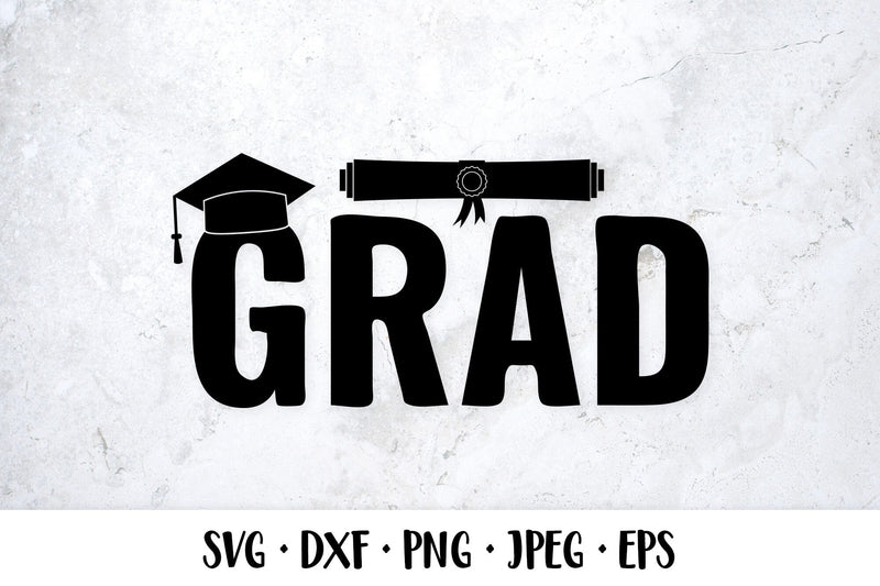 Grad SVG. Graduation shirt design. Graduation typography - So Fontsy