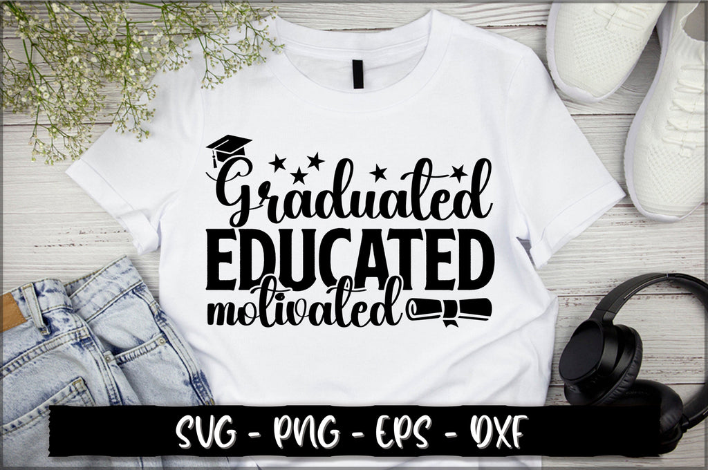 Graduated educated motivated SVG - So Fontsy