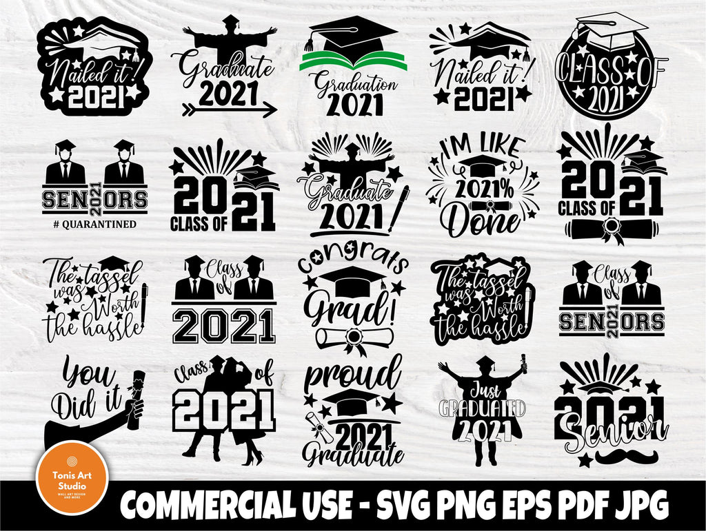 Graduation 2021 SVG Bundle, Class of 2021 Svg File - So Fontsy