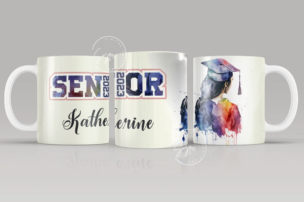 Graduation 2023 Mug, Add Your Own Text, Senior 2023 Mug, Watercolor Mug ...