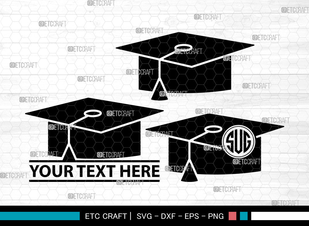Graduation Cap Icons Monogram, Graduation Cap Svg, Grad cap Svg ...