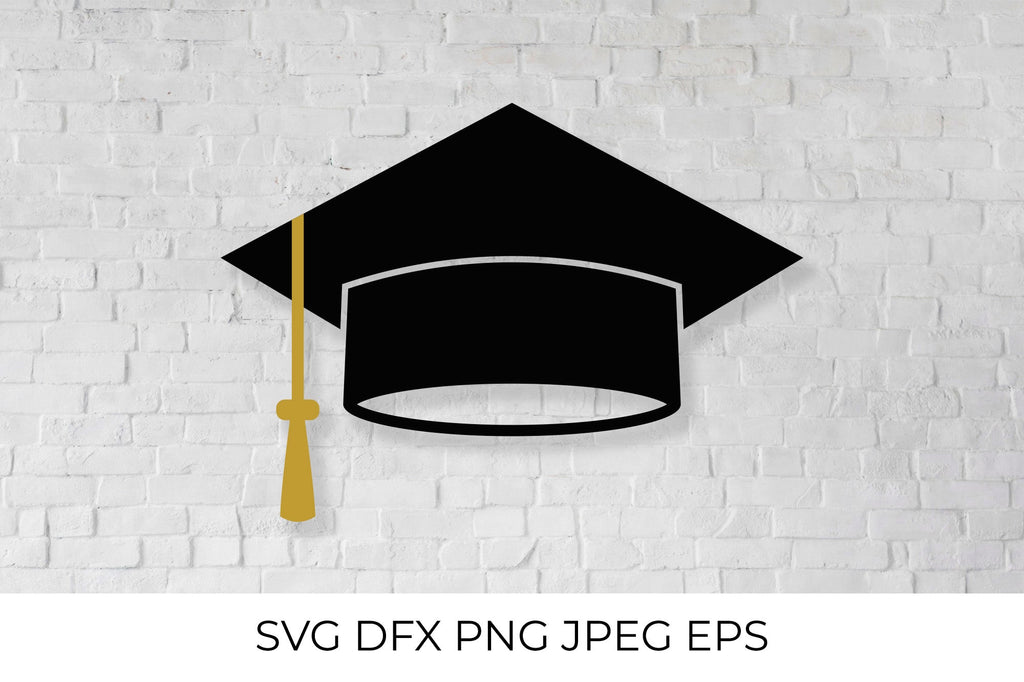 Graduation hat SVG. University or college graduation cap with tassel ...