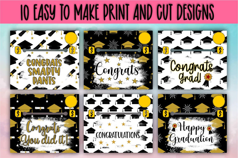 Graduation Money Card PNG Bundle Print And Cut Money Card - So Fontsy