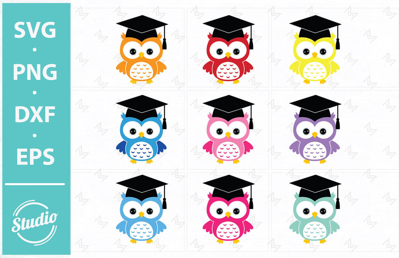 Graduation Owl svg, Owl Svg File, Owl monogram Svg, Png, Dxf, Eps. - So Fontsy