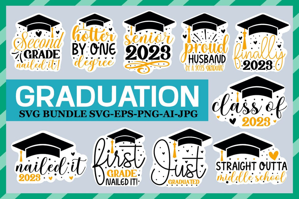 Graduation Sticker Svg Bundle - So Fontsy