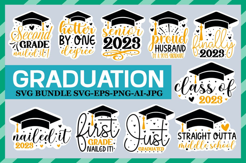 Graduation Sticker Svg Bundle - So Fontsy