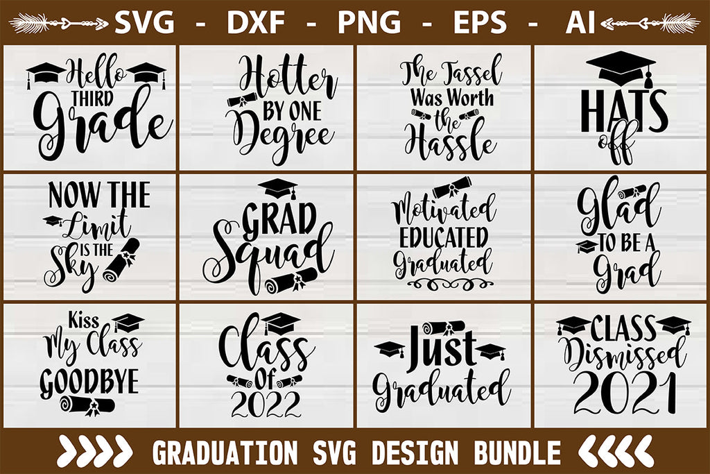 Graduation SVG Design Bundle - So Fontsy