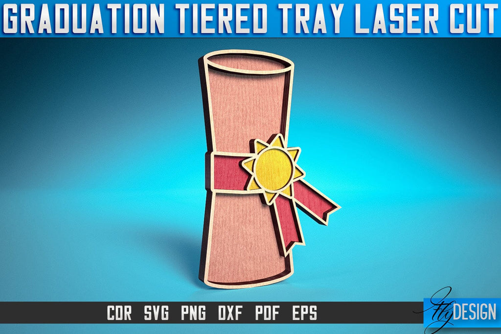 Graduation Tiered Tray Laser Cut SVG | Tiered Tray Laser Cut SVG Design ...