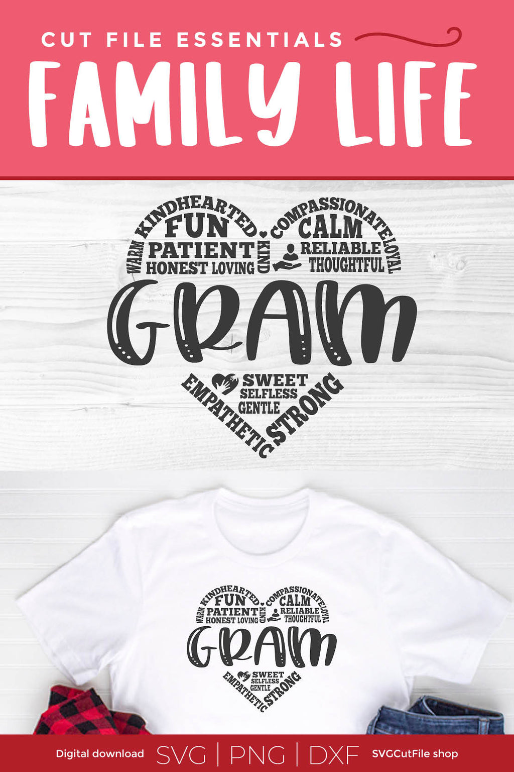 Gram svg with subway art heart for grandma - So Fontsy