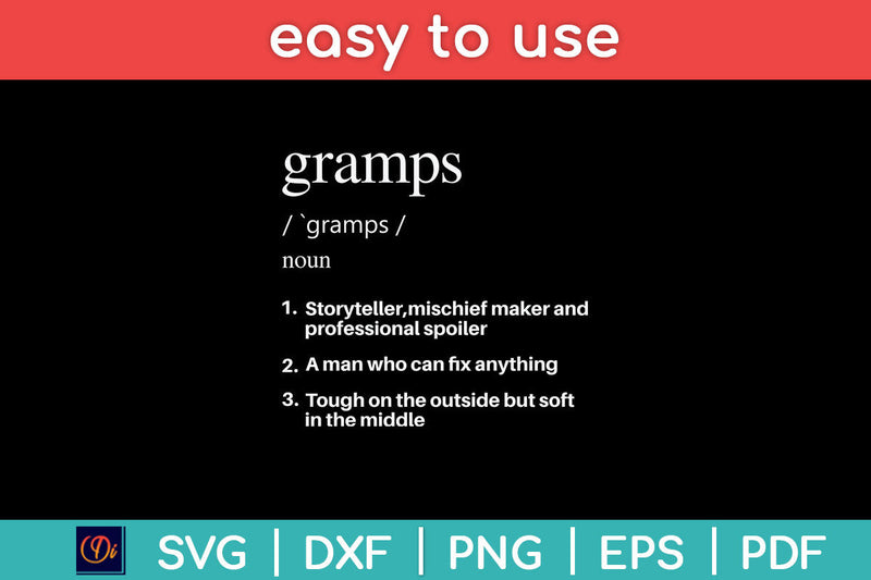 Gramps Definition Funny Father's Day Svg Cutting File - So Fontsy