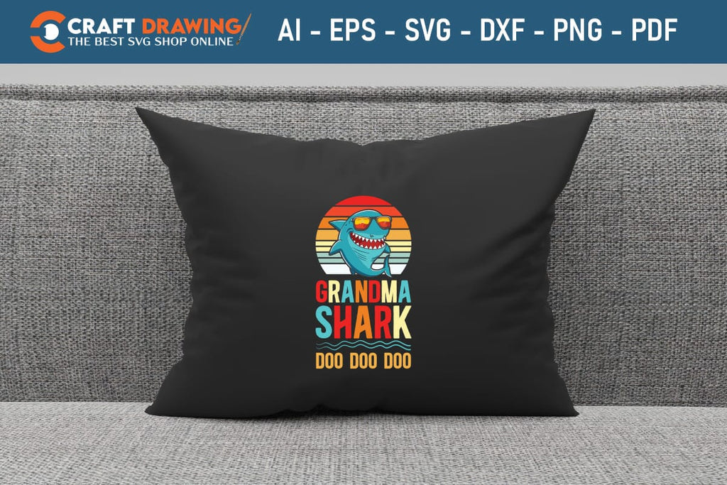 Grandma Shark Doo Doo Doo Funny svg Files for Cricut Cousin Baby shark ...