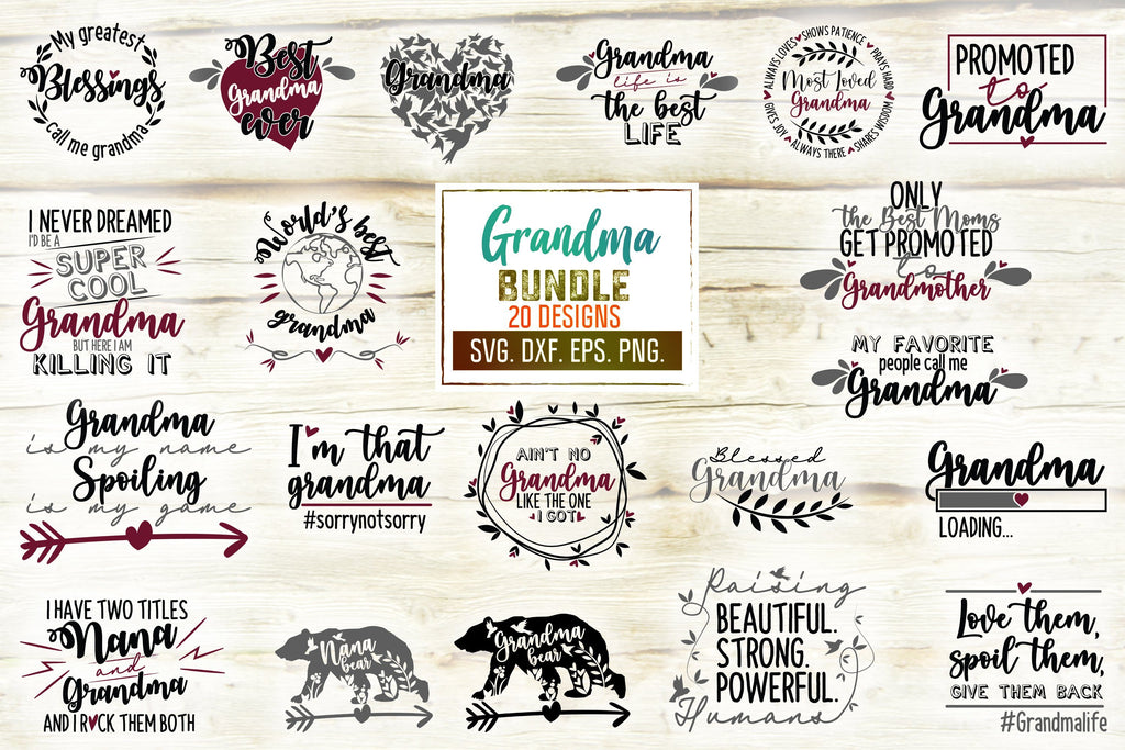Grandma Svg Bundle. Grandma Life Svg. Grandma Quote Svg. Granny Sayings ...