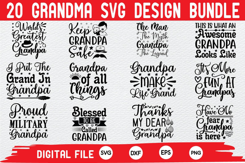 grandpa svg bundle cut file - So Fontsy