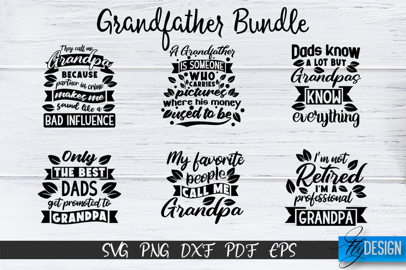 Grandpa SVG Bundle, Grandparents SVG Bundle, Grandfather SVG - So Fontsy