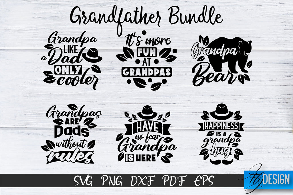 Grandpa SVG Bundle, Grandparents SVG Bundle, Grandfather SVG - So Fontsy
