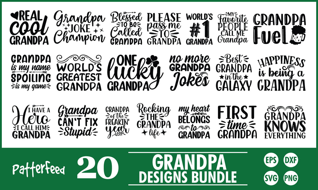 Grandpa SVG Designs Bundle - So Fontsy