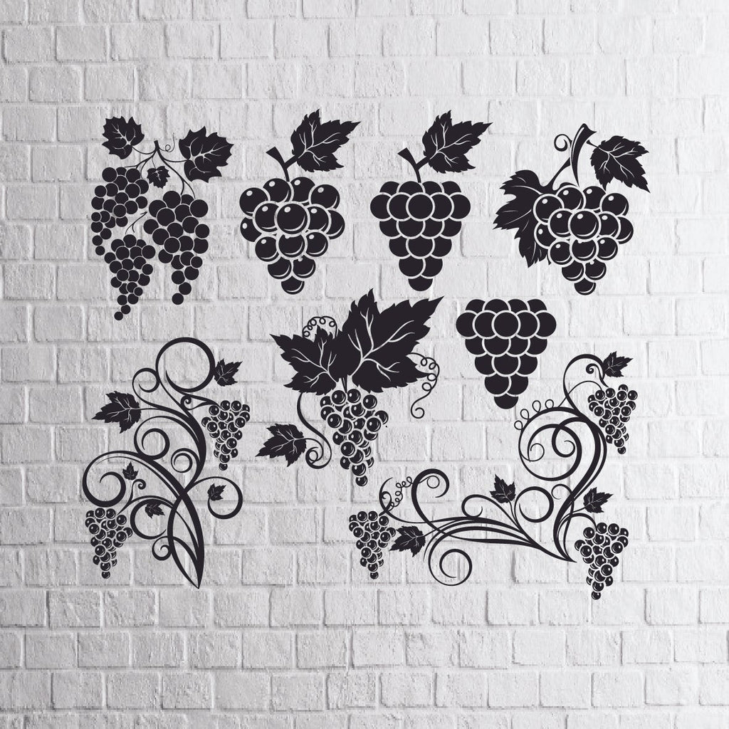 Grape Leaves Svg Bundle, Grape Svg, Vine Svg, Grape Vector, Grape ...