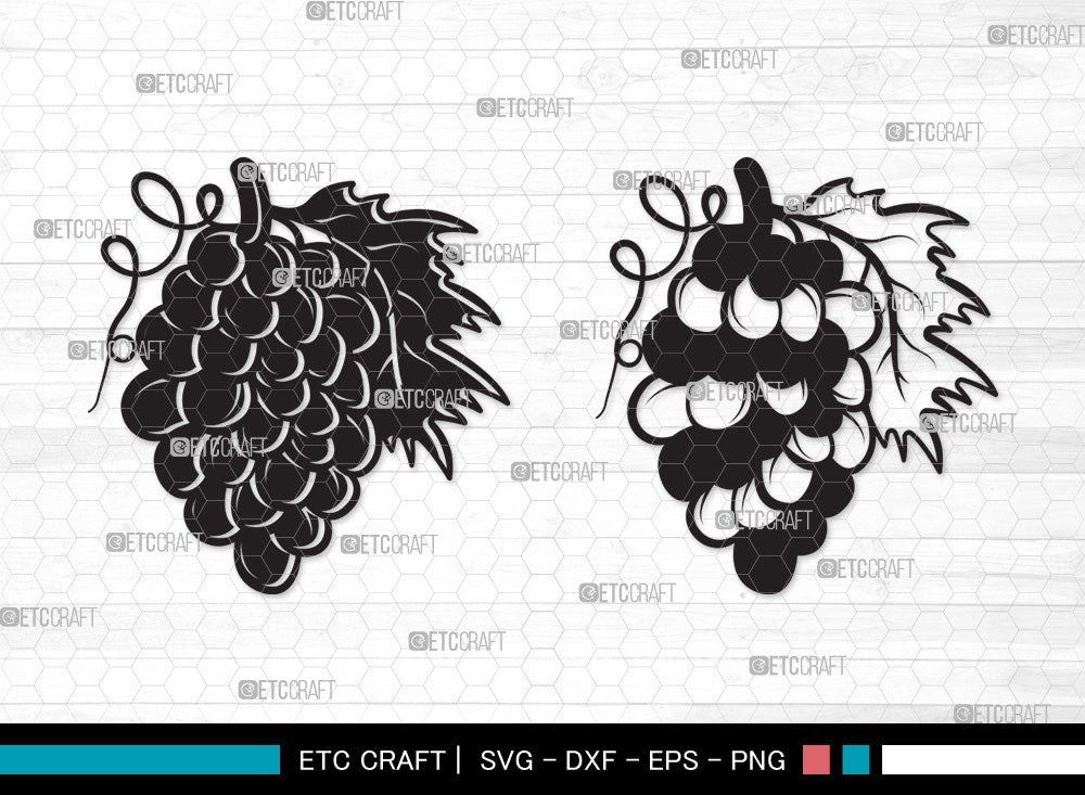 Grapes Silhouette SVG | Grape Svg | Grape Vine Svg | Grapevine Svg ...