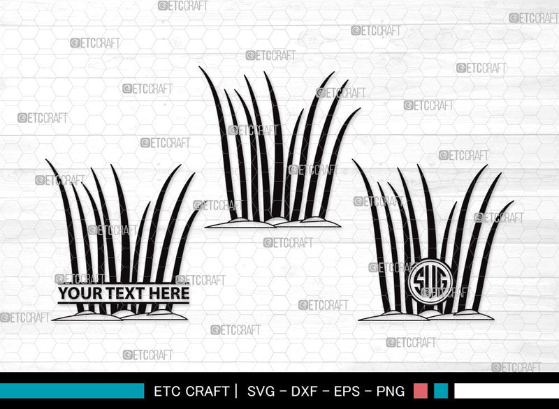 Grass Monogram SVG | Plants Svg | Lawn Grass Svg | Tall Grass Svg ...
