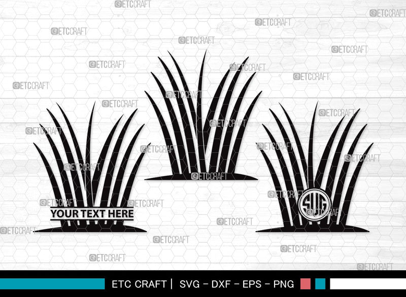 Grass Monogram SVG | Plants Svg | Lawn Grass Svg | Tall Grass Svg ...