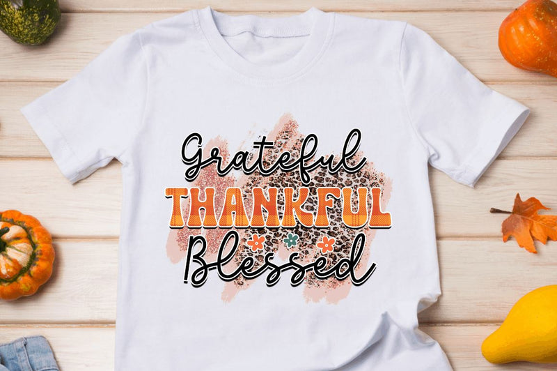 Grateful thankful blessed Sublimation PNG, Thanksgiving Sublimation ...