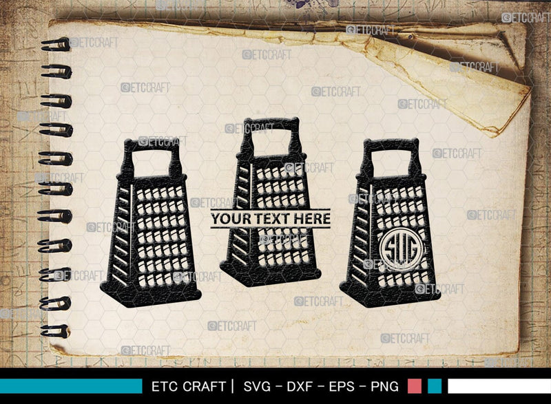 Grater Monogram, Grater Silhouette, Grater SVG, Cheese Grater Svg ...