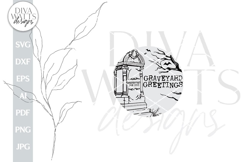 Graveyard Greetings SVG Welcome For Halloween Door Hanger SVG With Tom ...