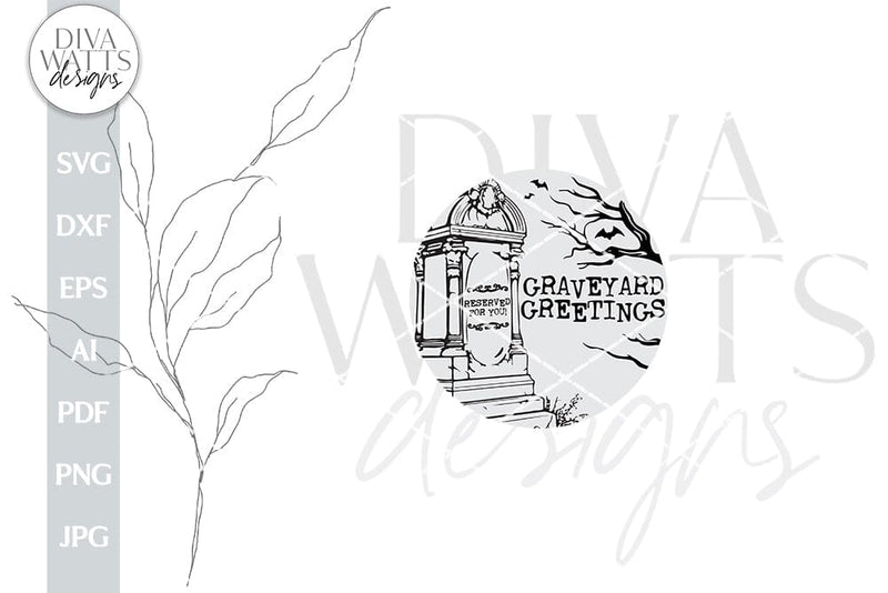 Graveyard Greetings SVG Welcome For Halloween Door Hanger SVG With Tom ...