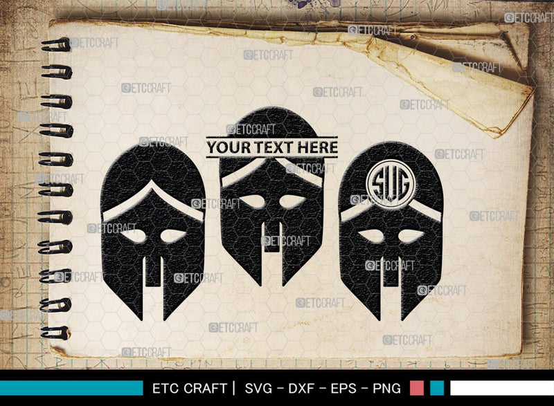 Greek Helmet Monogram, Greek Helmet Silhouette, Greek Helmet SVG ...